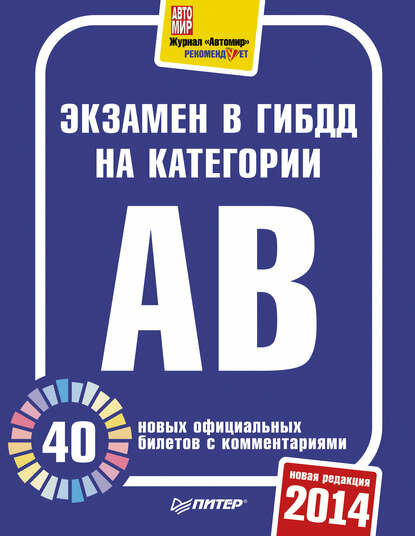 Экзамен в ГИБДД 2014. 40 новых официальных билетов с комментариями. Категории А, B [Цифровая книга]