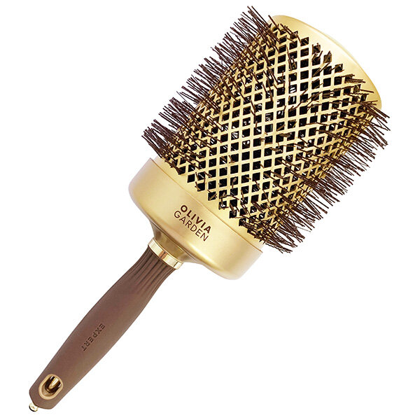 Термобрашинг для укладки волос керамический + ион Expert Blowout Shine Wavy Bristles Gold&Brown 80 мм