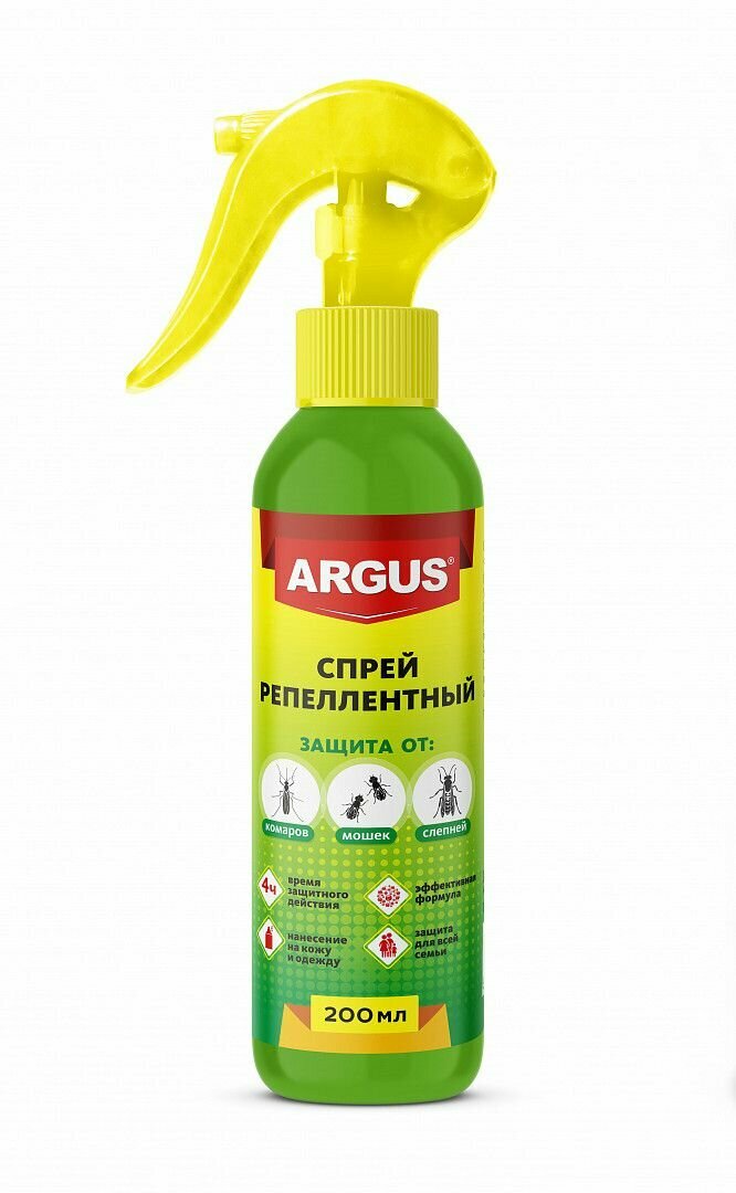 Спрей для защиты от комаров для всей семьи, Аргус Family, 200 мл.