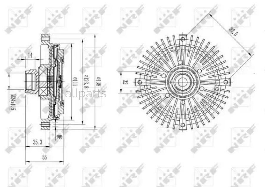 NRF 49567 Муфта вентилятора BMW 3 1.6 91-