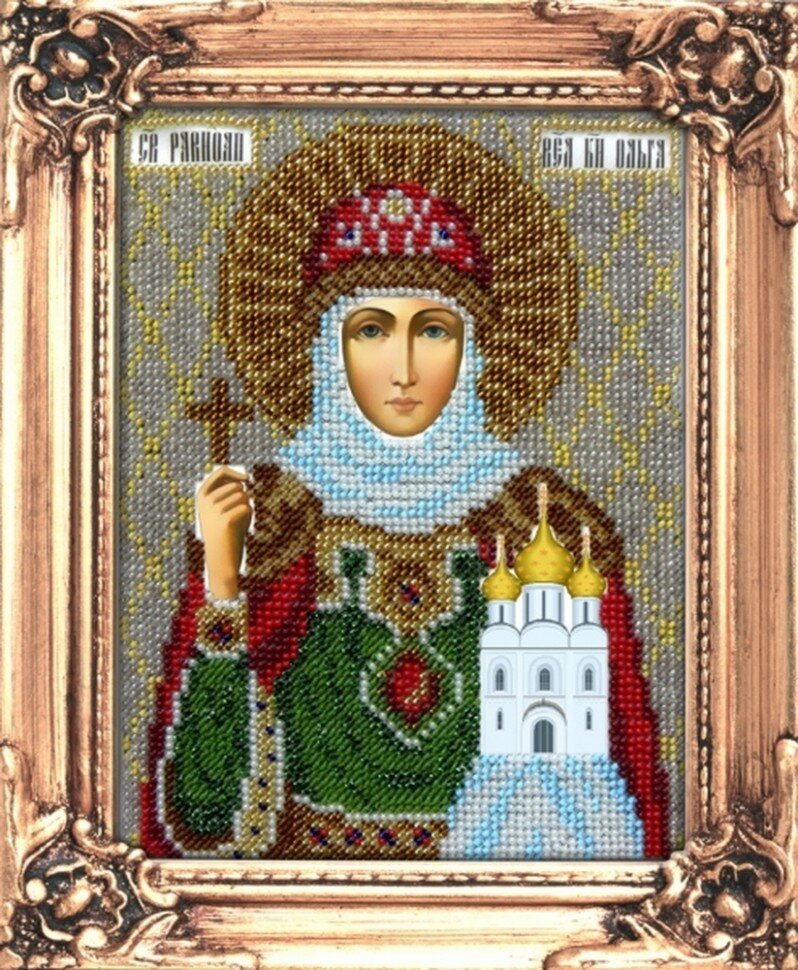 Набор для вышивания Вышиваем бисером #М-19 Святая Ольга, Вышивка бисером, 12 x 16 см
