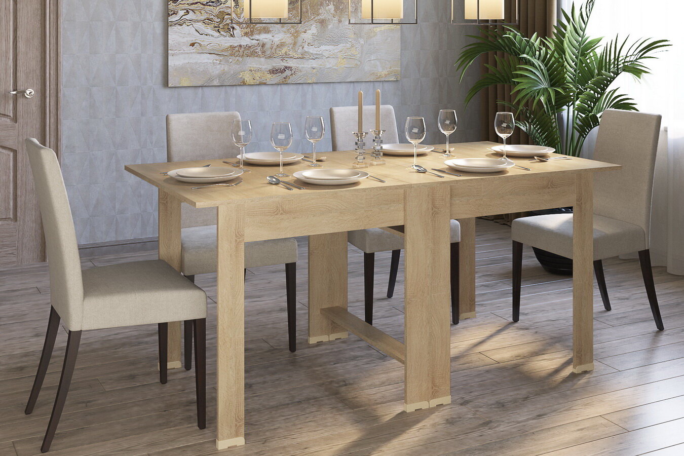 Стол-книжка СКР-8 Дуб Сонома, раскладной, обеденный, 78.8х87.0х170.0 см, россия