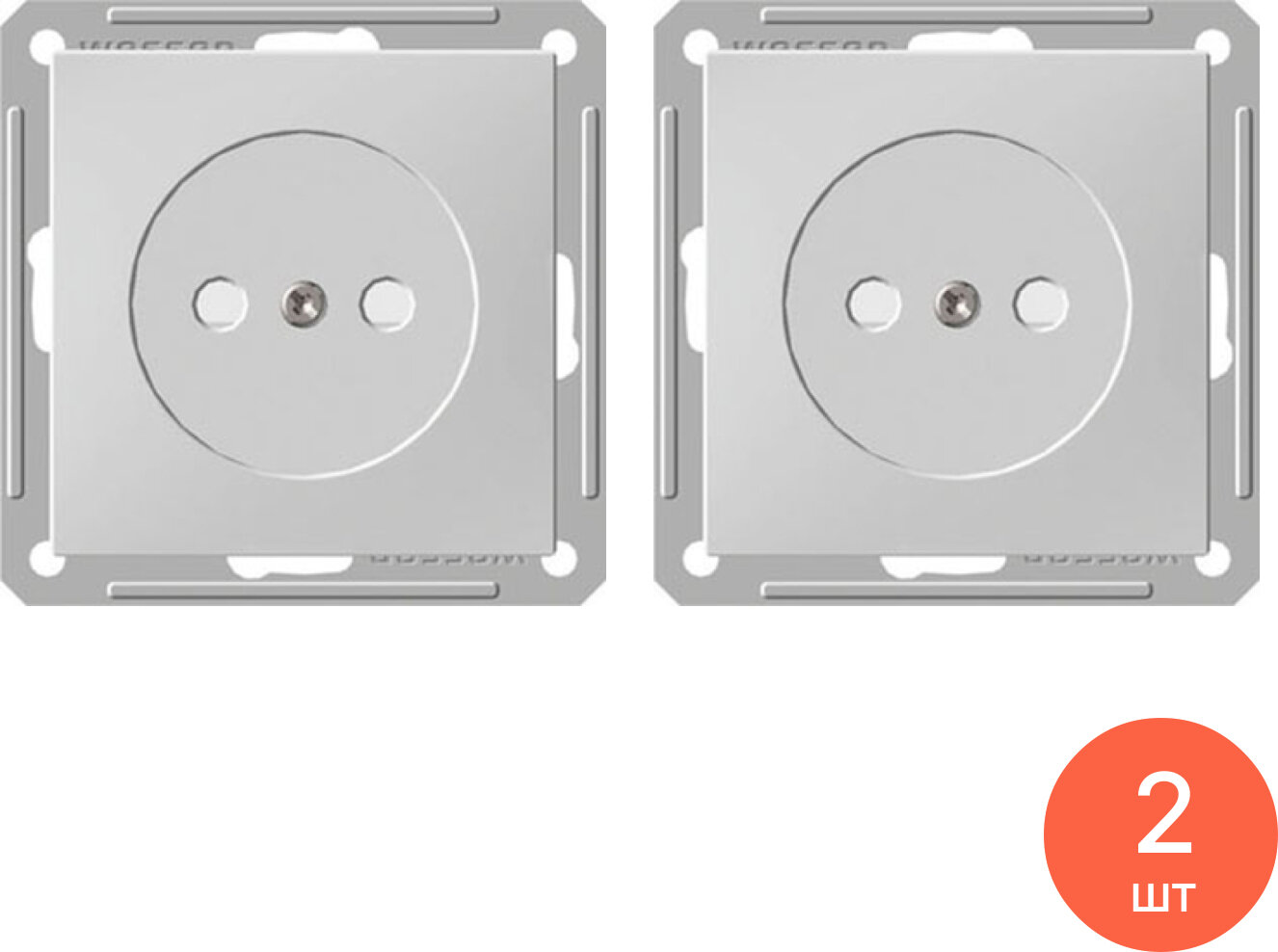 Розетка силовая штепсельная Systeme Electric / Систем Электрик Wessen59, 16А 250В IP20 белый, без заземления с защитными шторками, RS16-151-1-86 / электрооборудование (комплект из 2 шт)