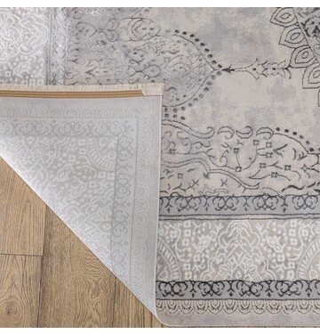 Ковер Турецкий Prado дизайн N891A цвет WHITE / GRAY2 Овал 2x2.9м