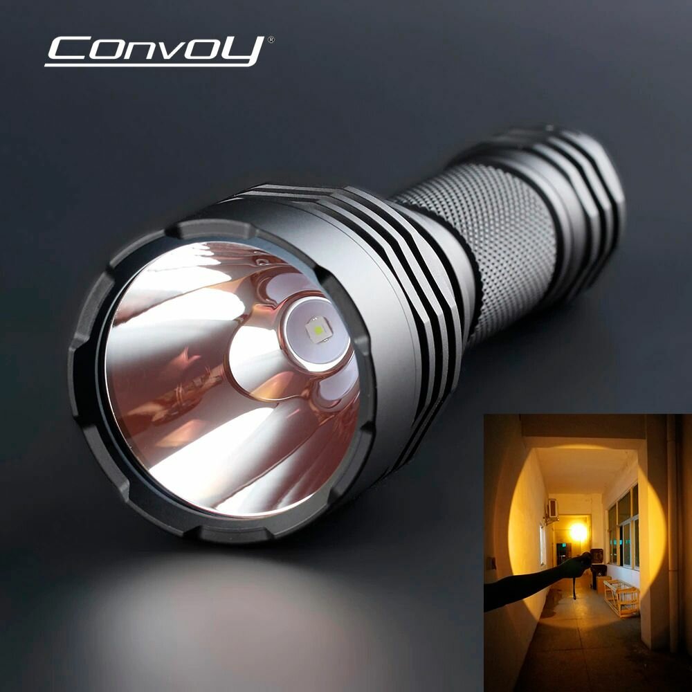 Фонарь Convoy C8+ OSRAM 1100-Люмен, оранжево-желтый свет