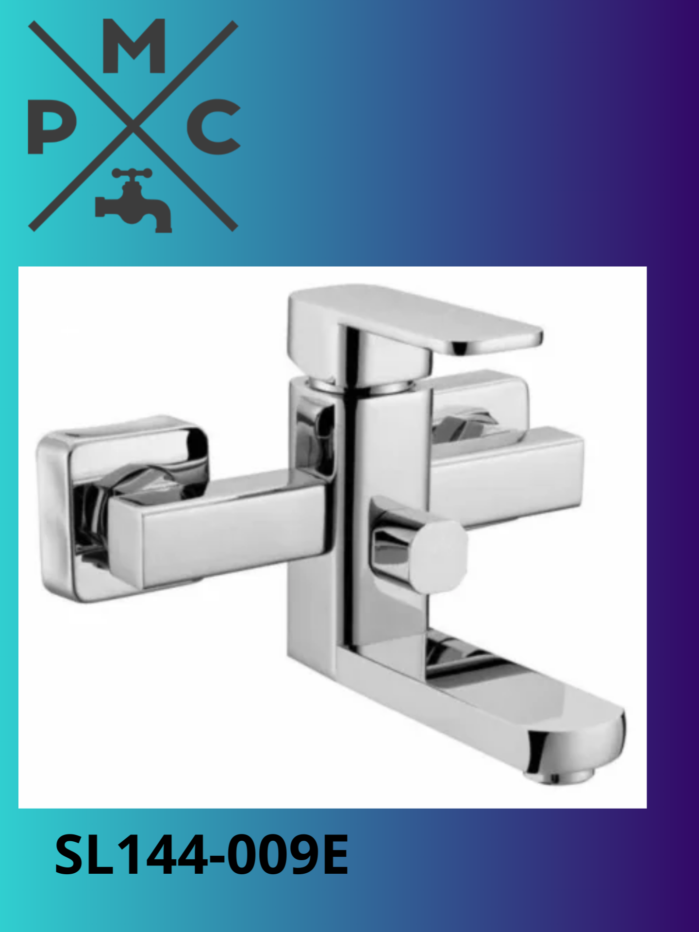 Смеситель для ванны с душем РМС SL144-009E с коротким изливом, d35, цвет хром