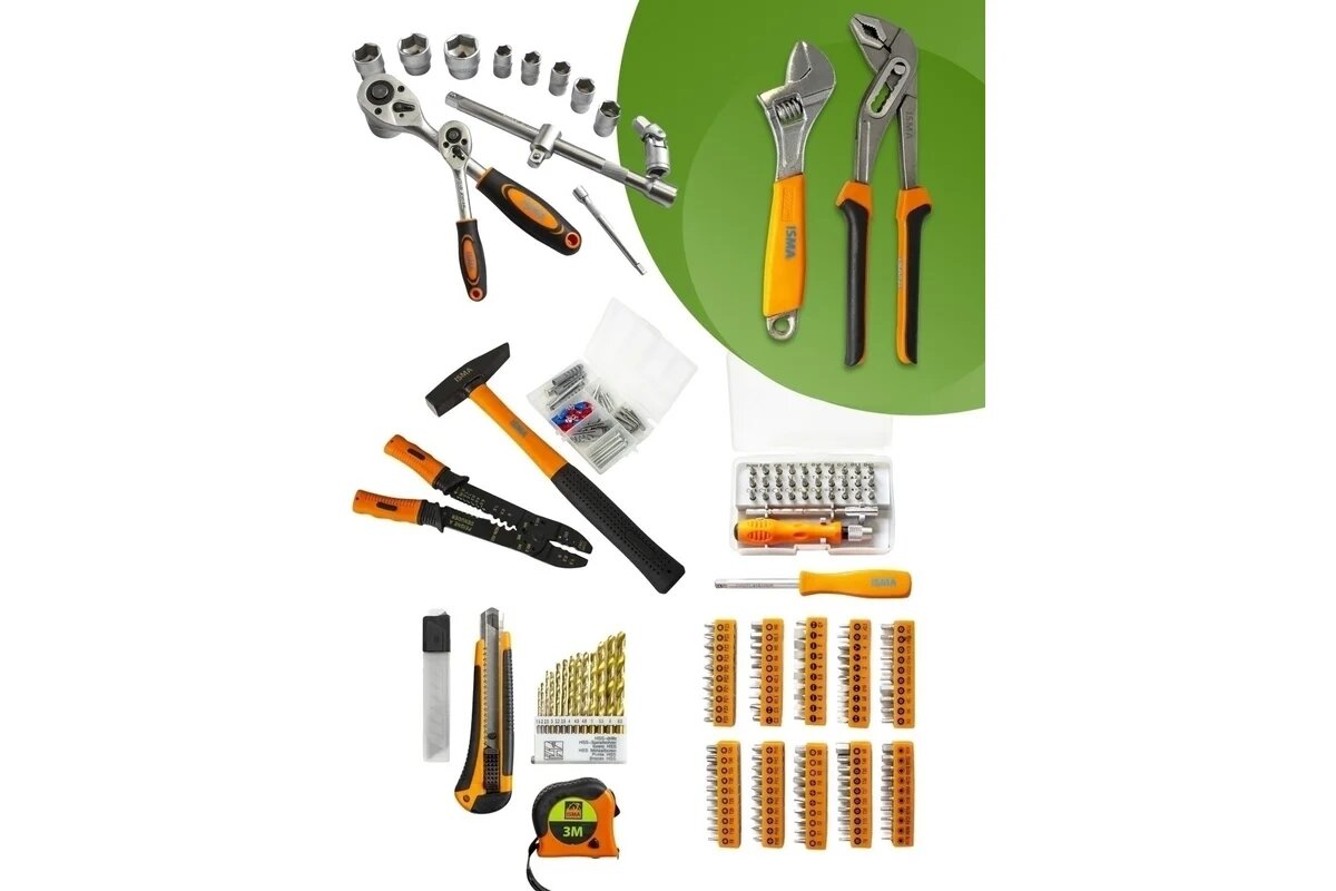 Набор инструмента ISMA TOOLS ISMA-53034, 303 предмета, кейс, хромованадиевая сталь — фото 1