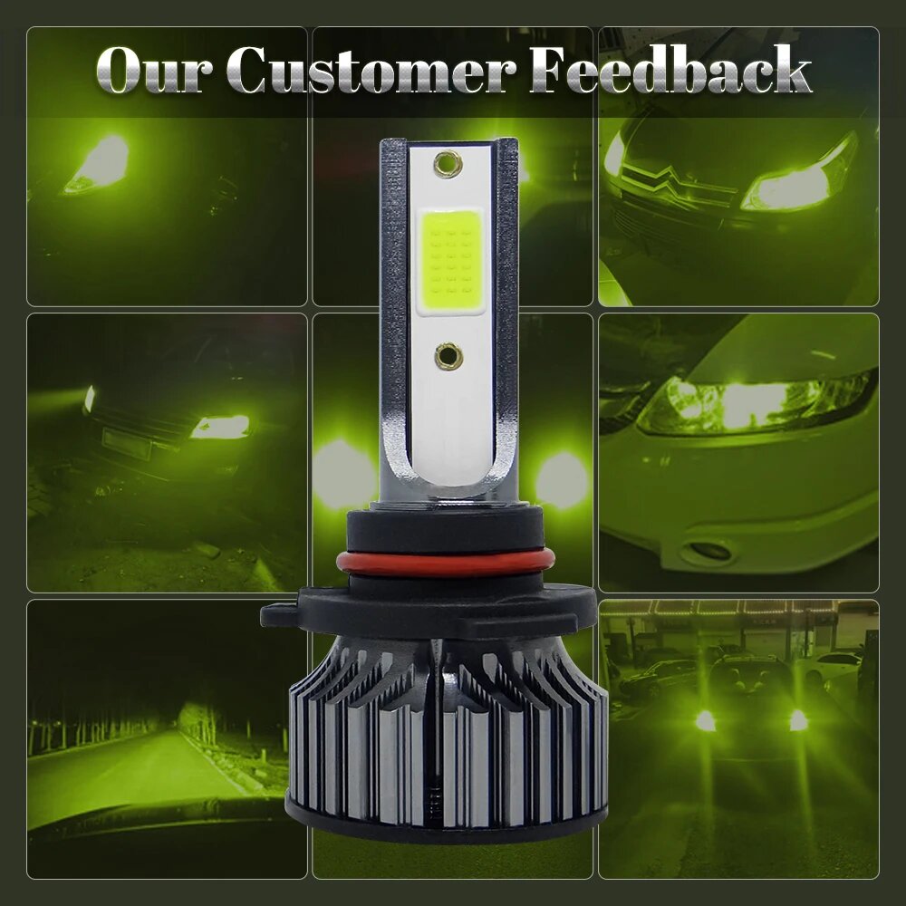 Автомобильные Светодиодные Лампы Для Фар 72W 881LM, Высокой Интенсивности, lemon green, H3