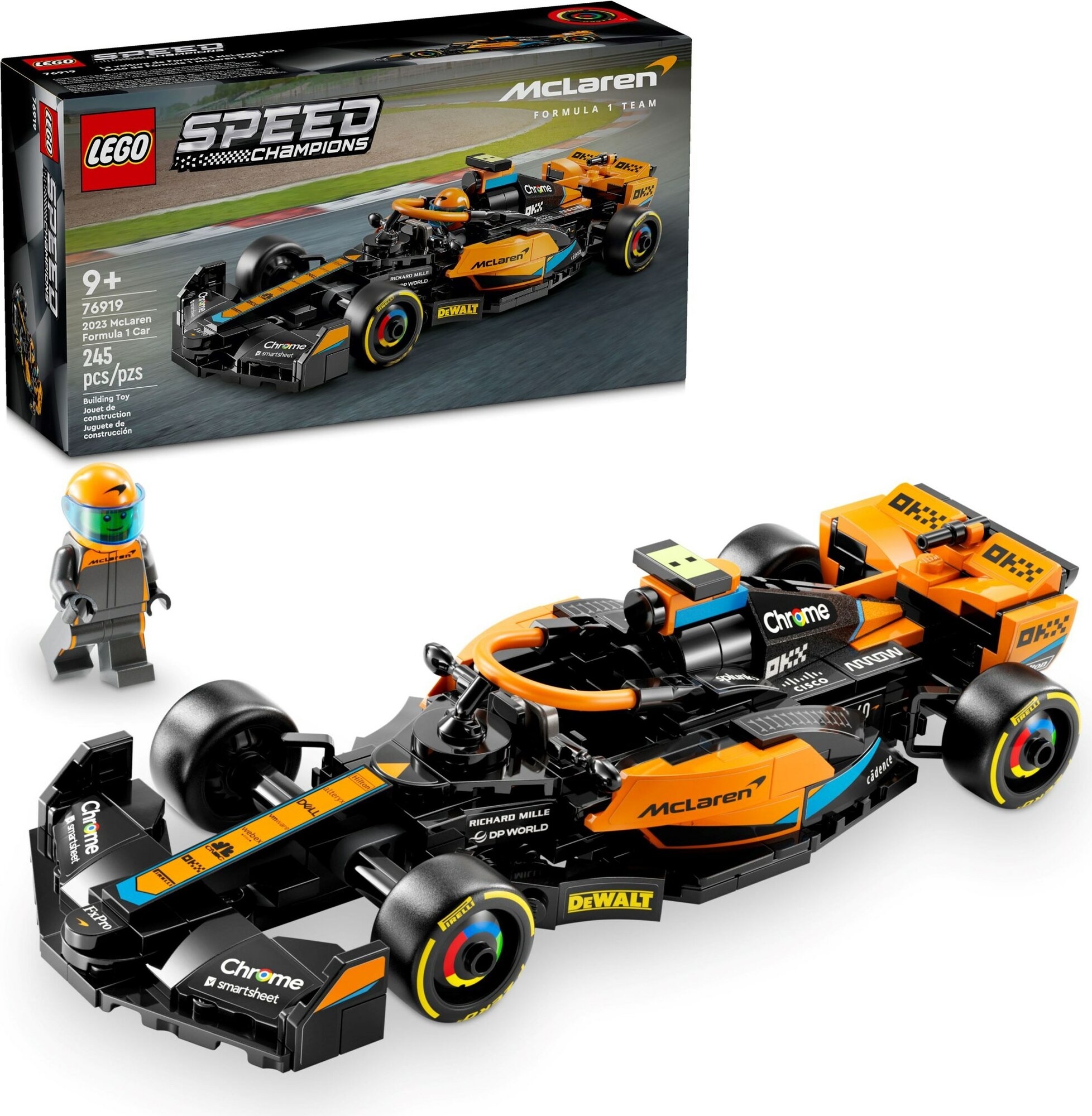 Конструктор LEGO Speed Champions 76919 Гоночный автомобиль McLaren Формулы 1, версия 2023 года