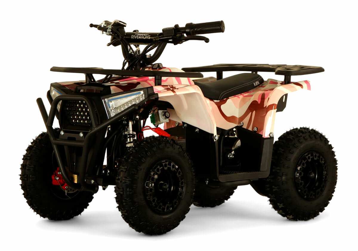 Детский электроквадроцикл RiverToys MIKA Розовый камуфляж