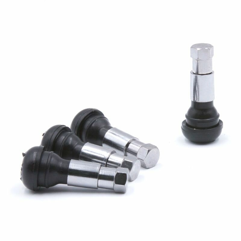 Вентиль TR413C/4 шт, хромированный сосок для бескамерных легковых шин