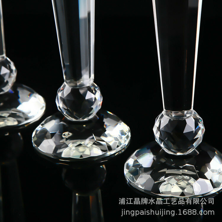 Кристаллический бренд, кристаллический европейский стиль, свадебный простой многофасетный высокий кристаллический подсвечник, круглая полированная основа, кристаллическая подставка для свечей