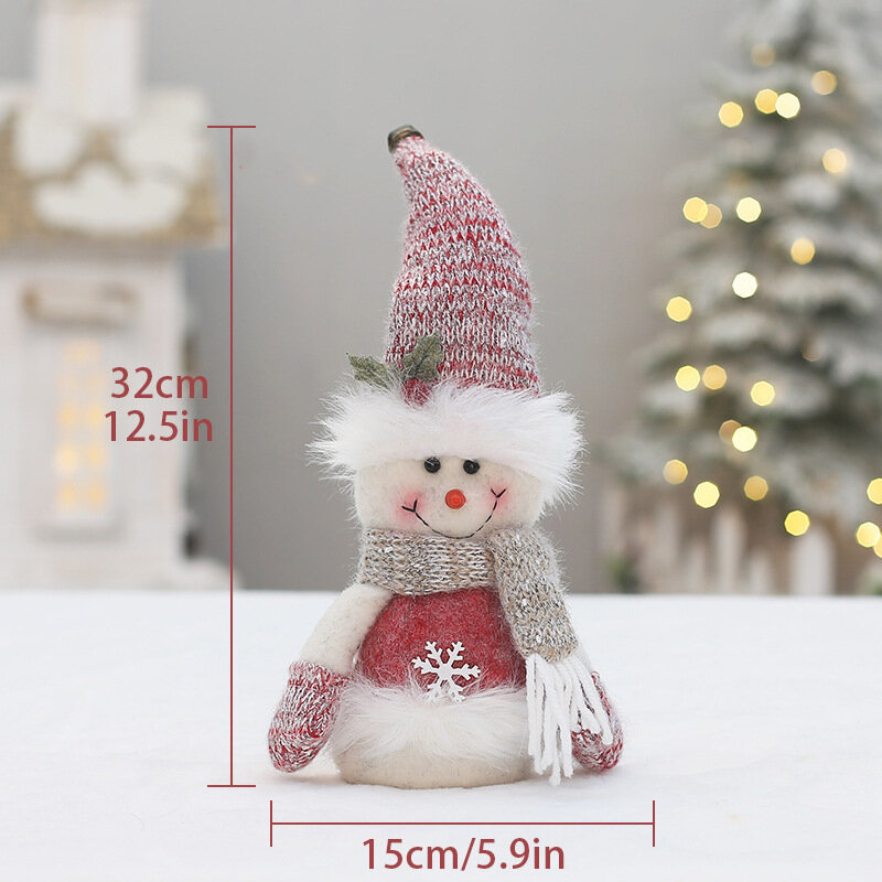 Адвент-календарь Happy Pig HM24-9801B, тканевая кукла-снеговик, розовый, для Рождества