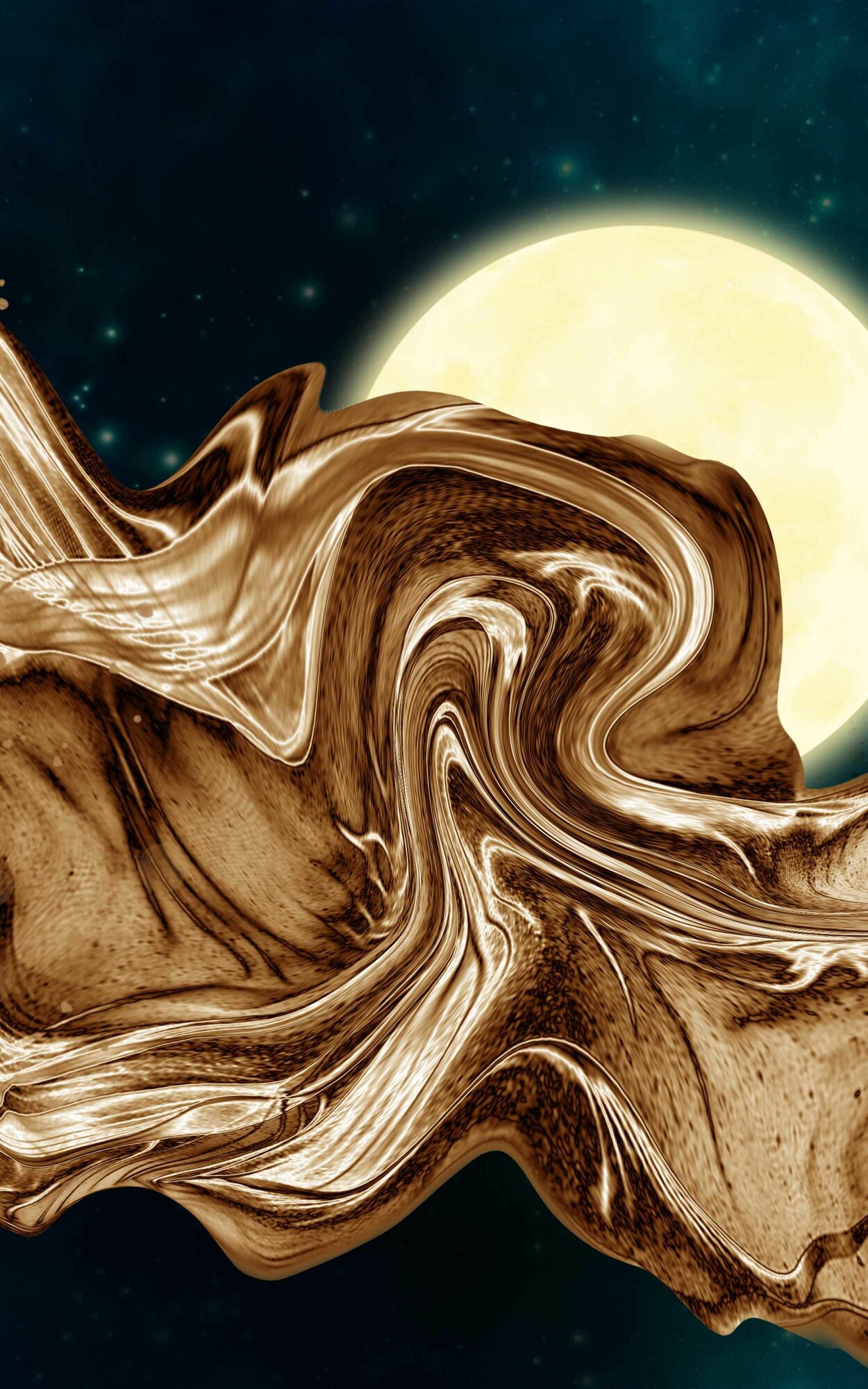 Фотообои Вихрь на фоне луны 270х200 см