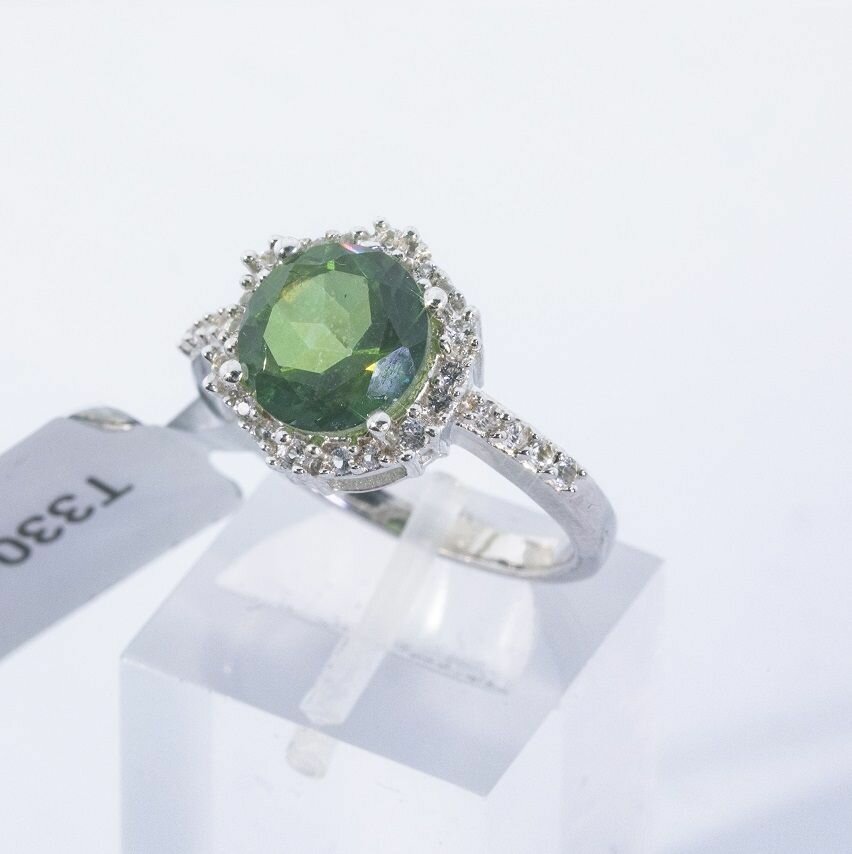 Кольцо, серебро, 925 проба, родирование, кварц, топаз