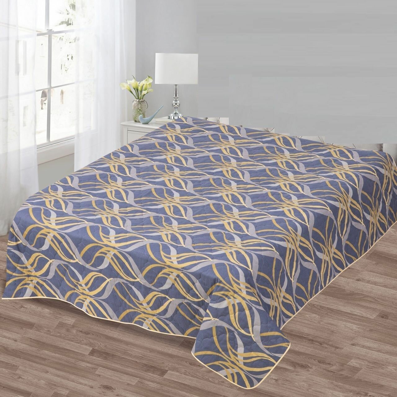 Покрывало из Бязи Стеганое 240х215/ Хлопок Дарси/ Евромакси