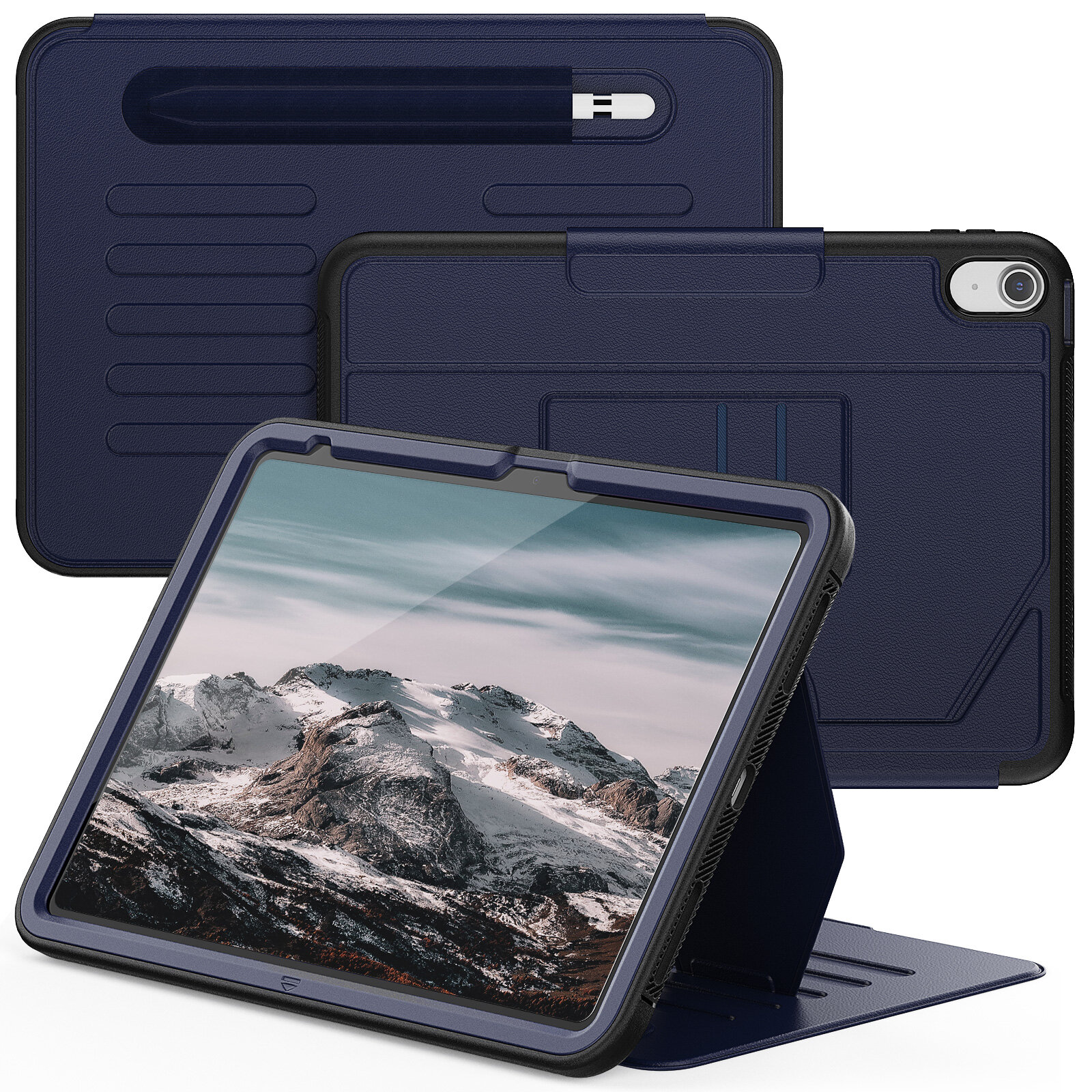 Чехол для Apple iPad 10 10.9(2022), iPad 11(A16,2025) с прорезью для пера и карманом для карт - A2696, A2757, A2777