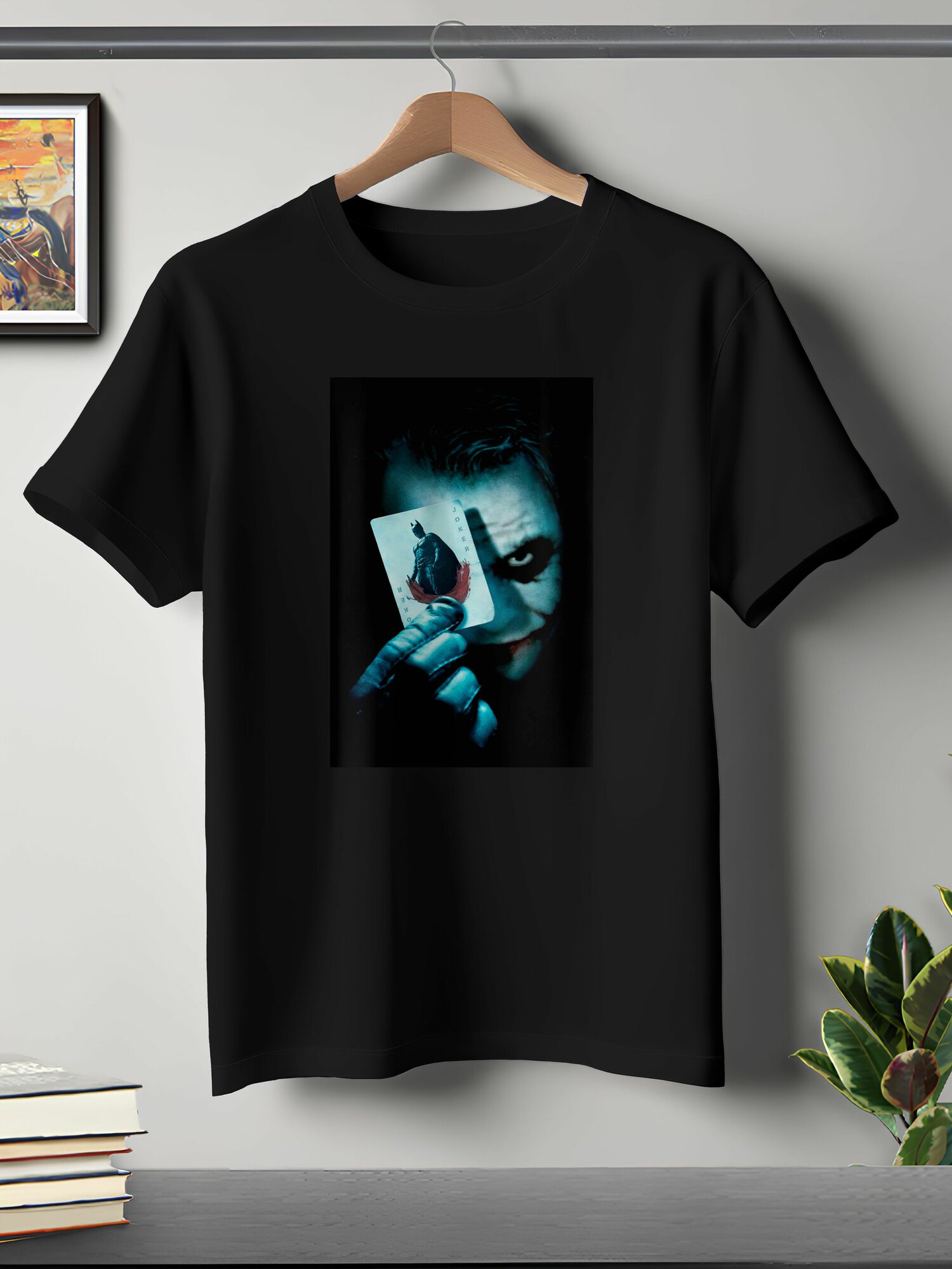 Футболка ONEQ унисекс 50-52 (XL) размер с принтом Джокер, черная