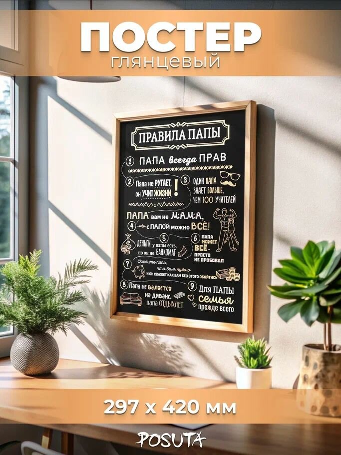 Постеры для интерьера правила папы