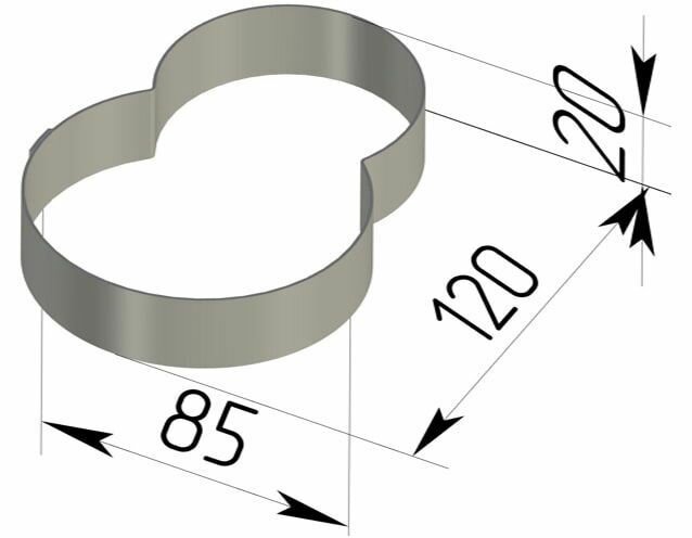 Вырубка для печенья "Фигурка. Восьмерка", нержавеющая сталь, размер120*85*20мм
