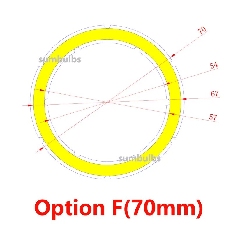 Светодиодный Ангельский глаз 70мм, 7W, Cold white color