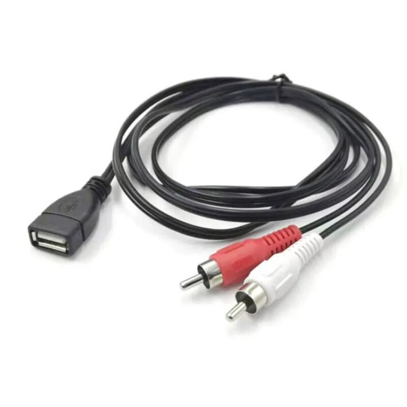 Переходник с USB 2,0 A на 2 RCA 2RCA штекер, конвертер, удлинитель для аудио и видео, провод адаптера 1,5 м/5 футов E1