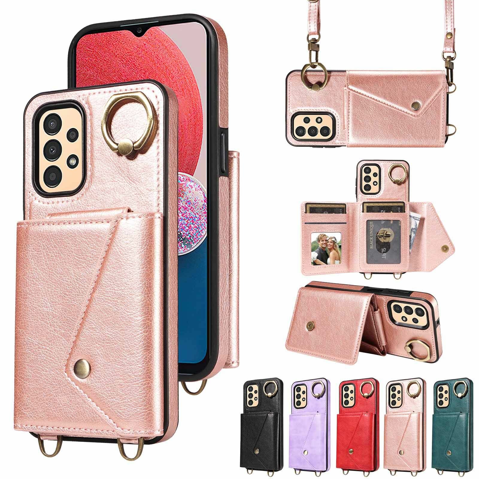 Чехол для для Samsung Galaxy A13 4G/A13 5G/A04/A04S кожаный с отделением для карт на Накладка с картхолдером