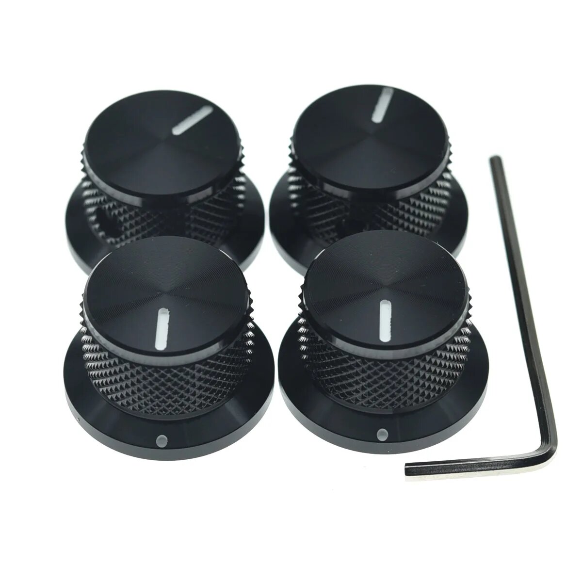 KAISH 4 шт, алюминиевые ручки потенциометра, 1/4 "6,35 мм, металлические ручки цилиндра, ручки регулировки громкости звонка для гитары/бас/амппс