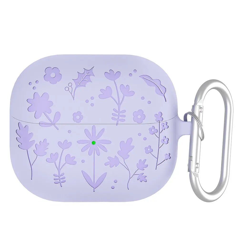 Силиконовый чехол для AirPods Pro лиловый с брелоком