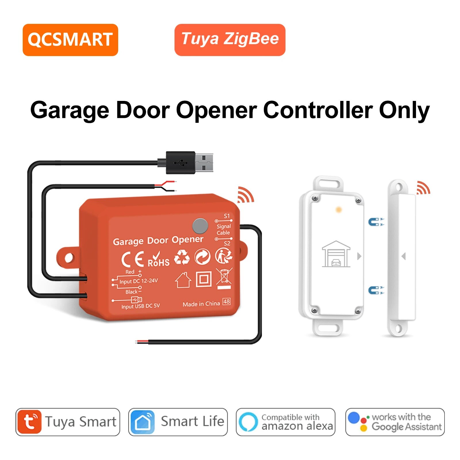 Контроллер открытия гаражных дверей Tuya ZigBee, Kit without Adapter