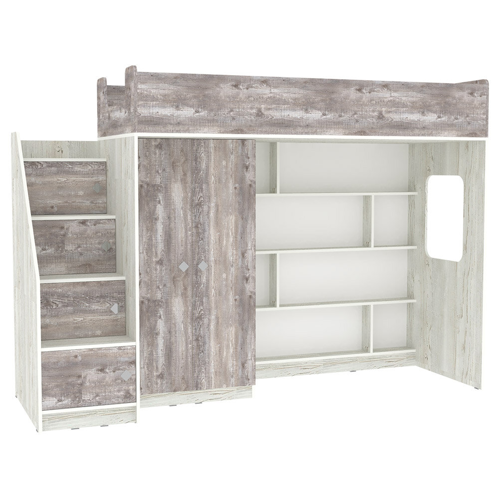 Кровать чердак Л-A602.3 75x175 Винтерберг Бетон