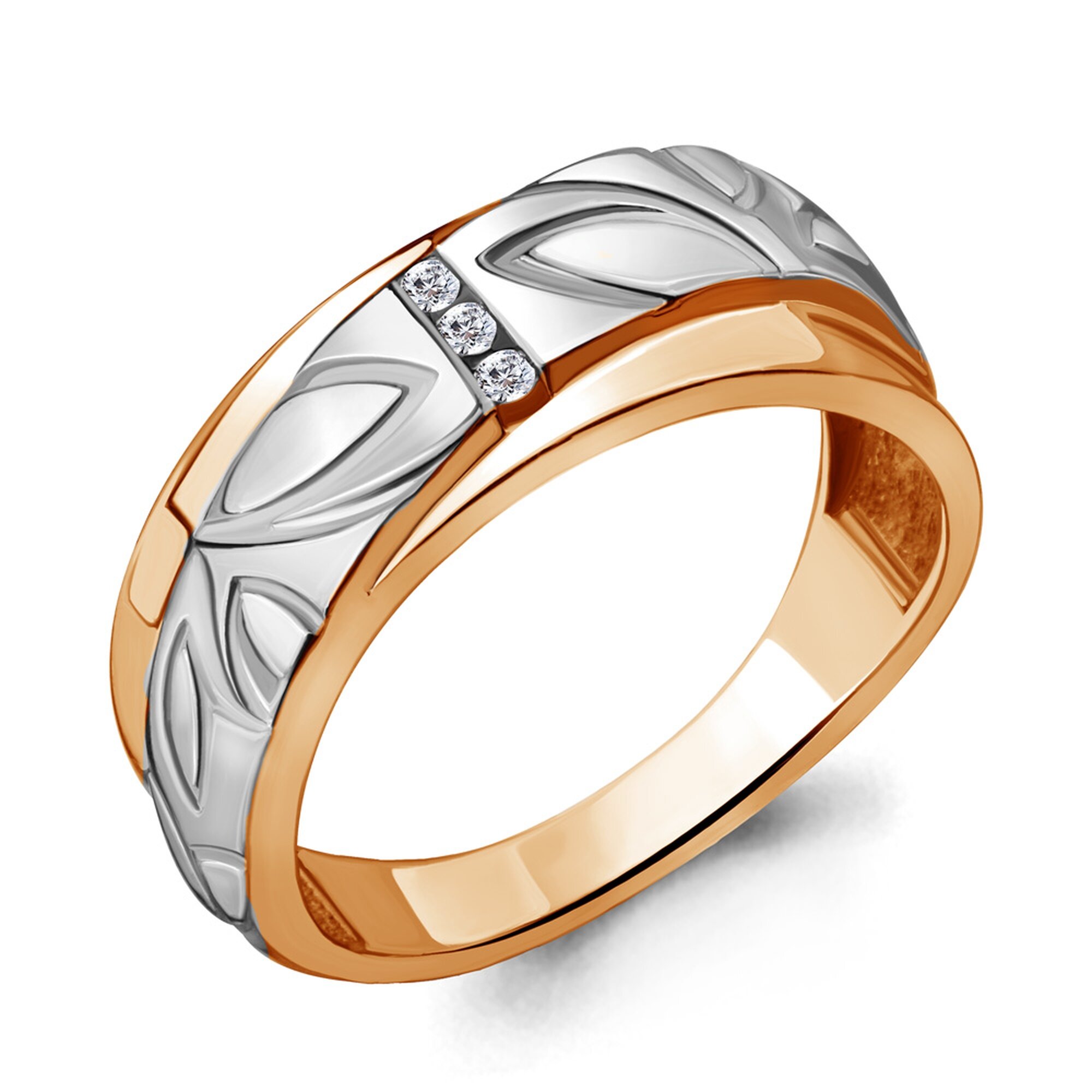 Кольцо дорожка, серебро, 925 проба, золочение, фианит