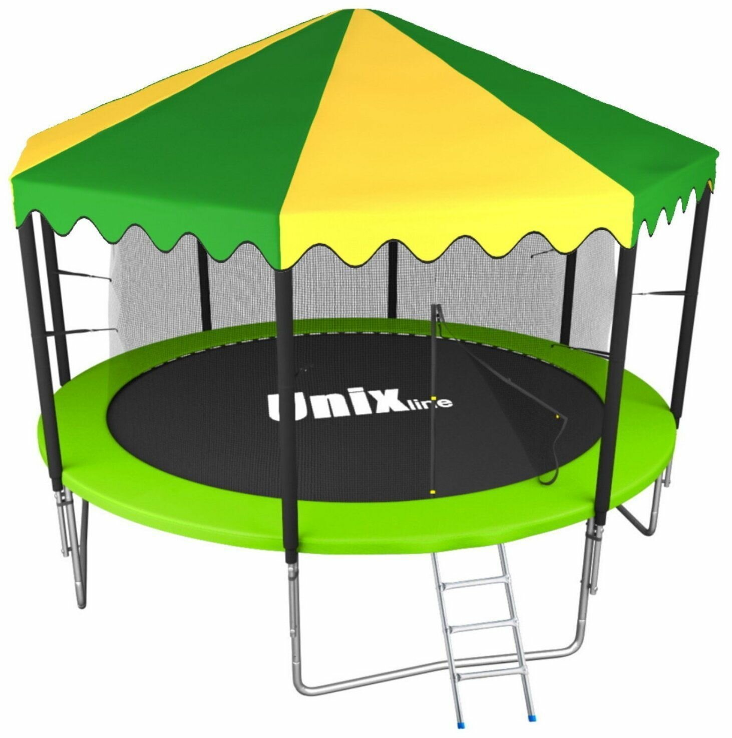 Батут UNIX line Simple 12 ft Green (inside) внутренняя защитная сетка с крышей