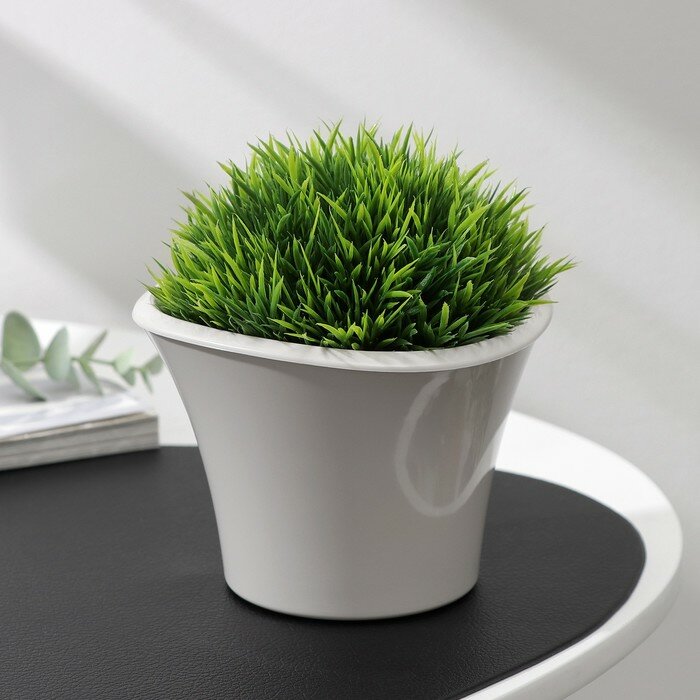 Кашпо для цветов Plast-Avenue со вставкой Лагуна, 600 мл, d 13 см, h 9 см, цвет бежевый