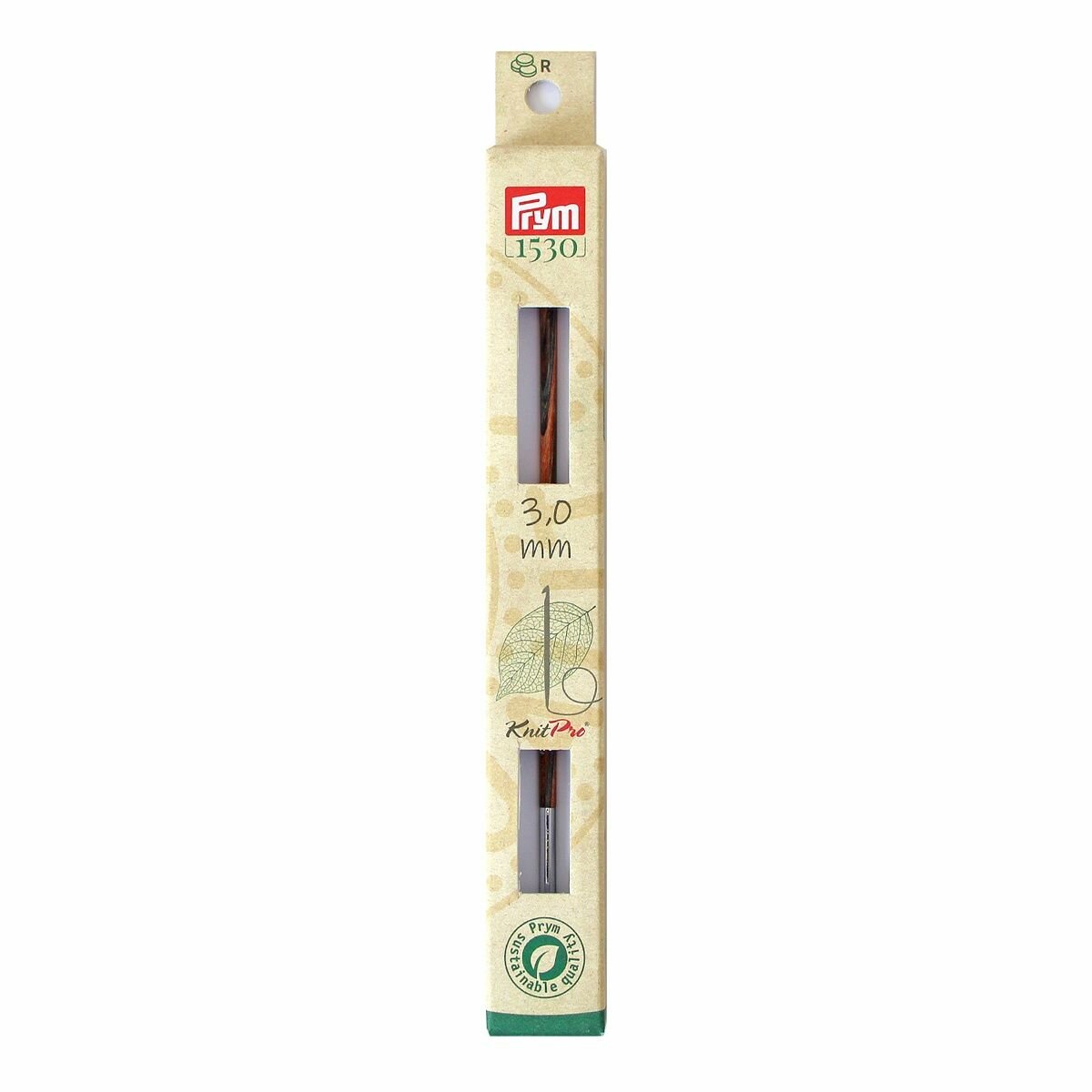 Крючок для вязания PRYM "Natural", тунисский, съемный, береза, диаметр 3 мм, в пакете (223720)