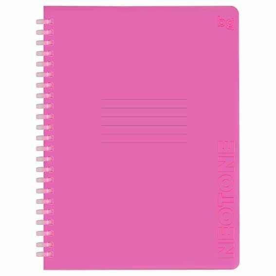Тетрадь BG 48 листов, клетка, пластиковая обложка, спираль, "Neon. Pink" (Т5гр48_пл 58818)