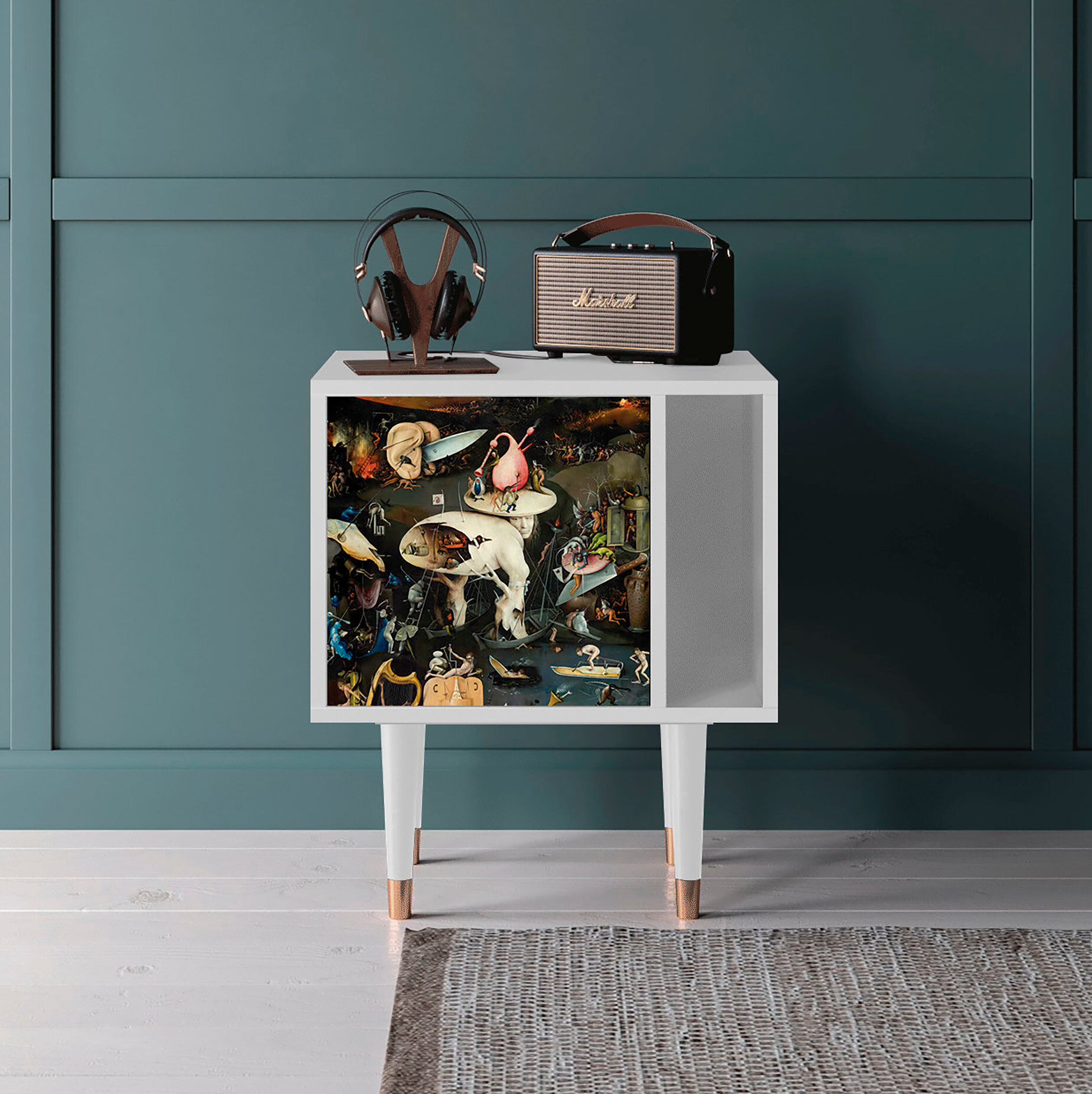 Прикроватная тумба - STORYZ - S2 The Garden of Earthly Delights by Hieronymus Bosch, Размер - 58 x 69 x 48 см, Цвет - Белый