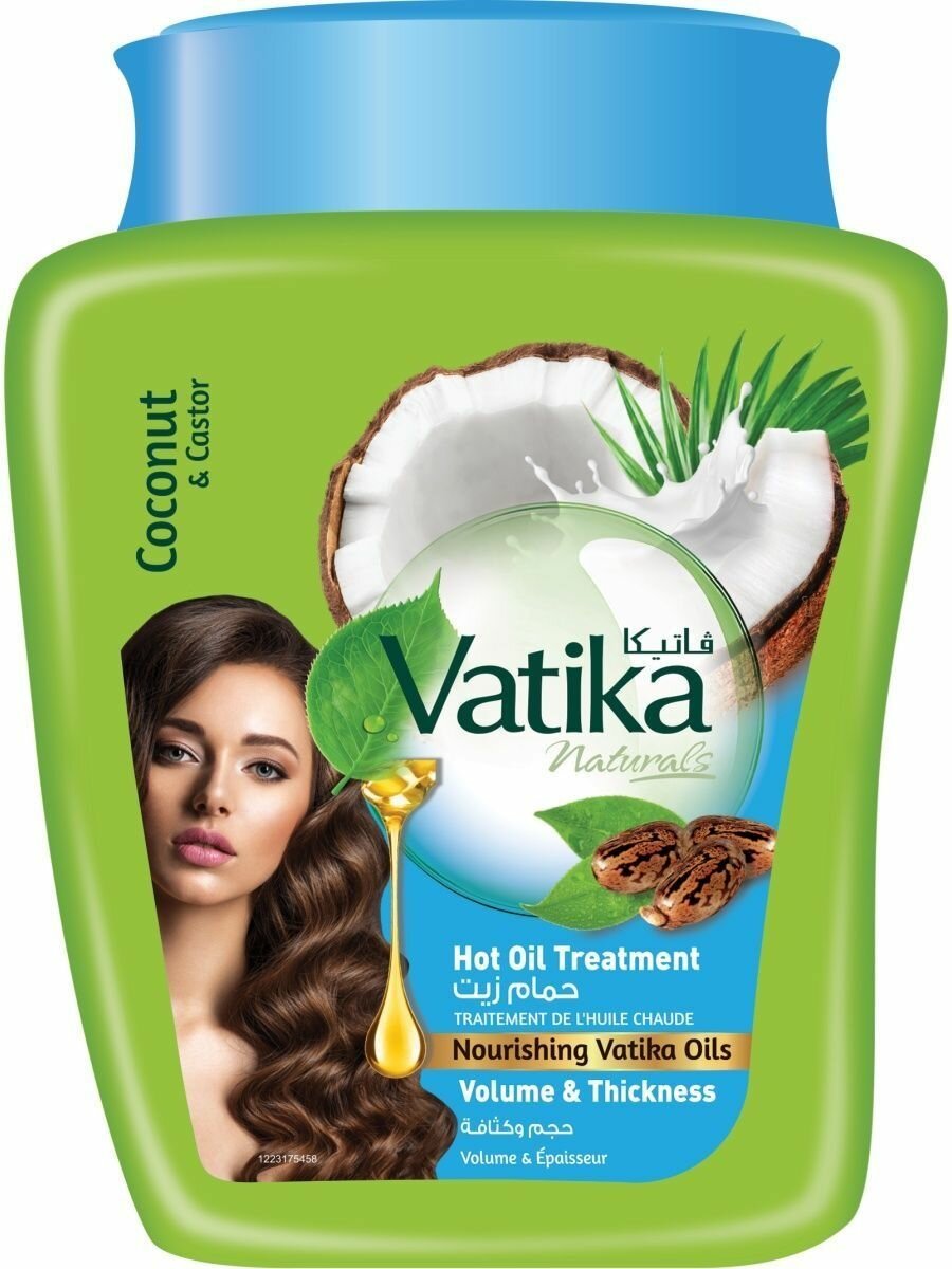 Dabur Vatika Маска для волос Кокос и касторовое масло / Дабур Ватика, объем и толщина 500 мл