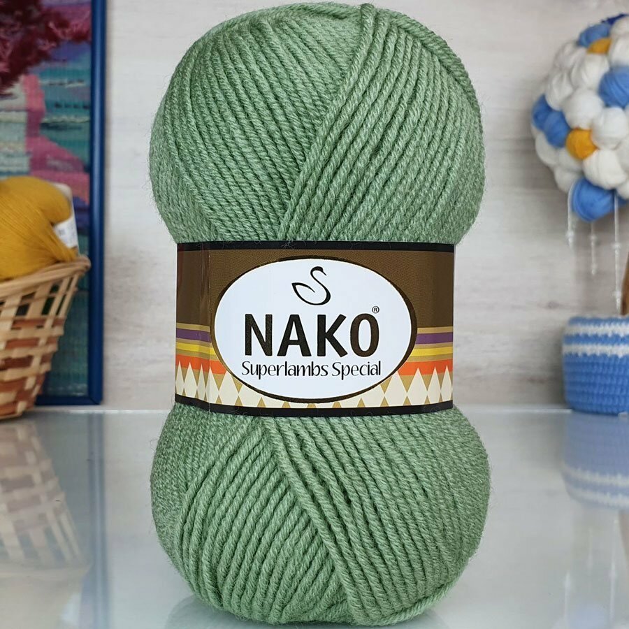 Пряжа Nako SUPERLAMBS SPECIAL 10483 эвкалипт (5 мотков)