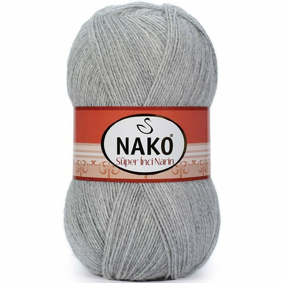 Пряжа Nako SUPER INCI NARIN 195 св. серый меланж (5 мотков)