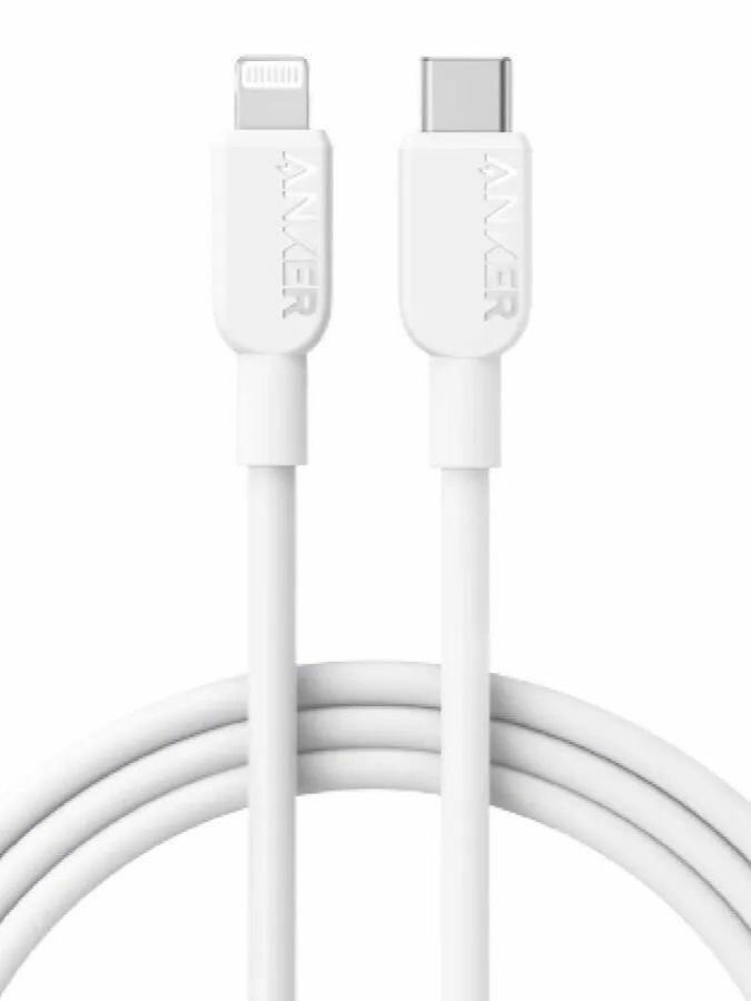 Кабель для зарядки Anker 310 USB-C to Lightning 0.9м, MFI - White