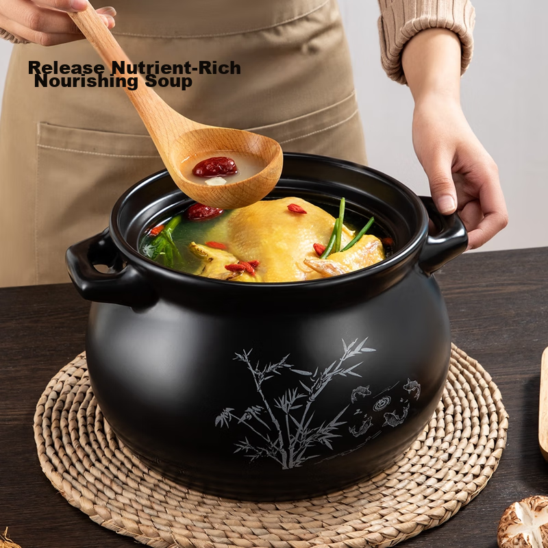 Chuidahuang Ceramic Pot 5.2L Casserole for Soup, Medicine, Porridge, Rice, Stew, Health Soup, Large Belly Pot for Open Flame Use
