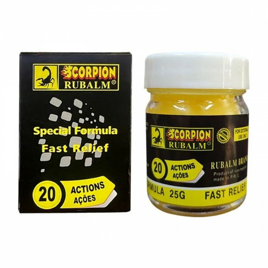Крем с ядом скорпиона Scorpion Rubalm помогает эффективно снять симптомы боли, включая ревматизм, 25 гр