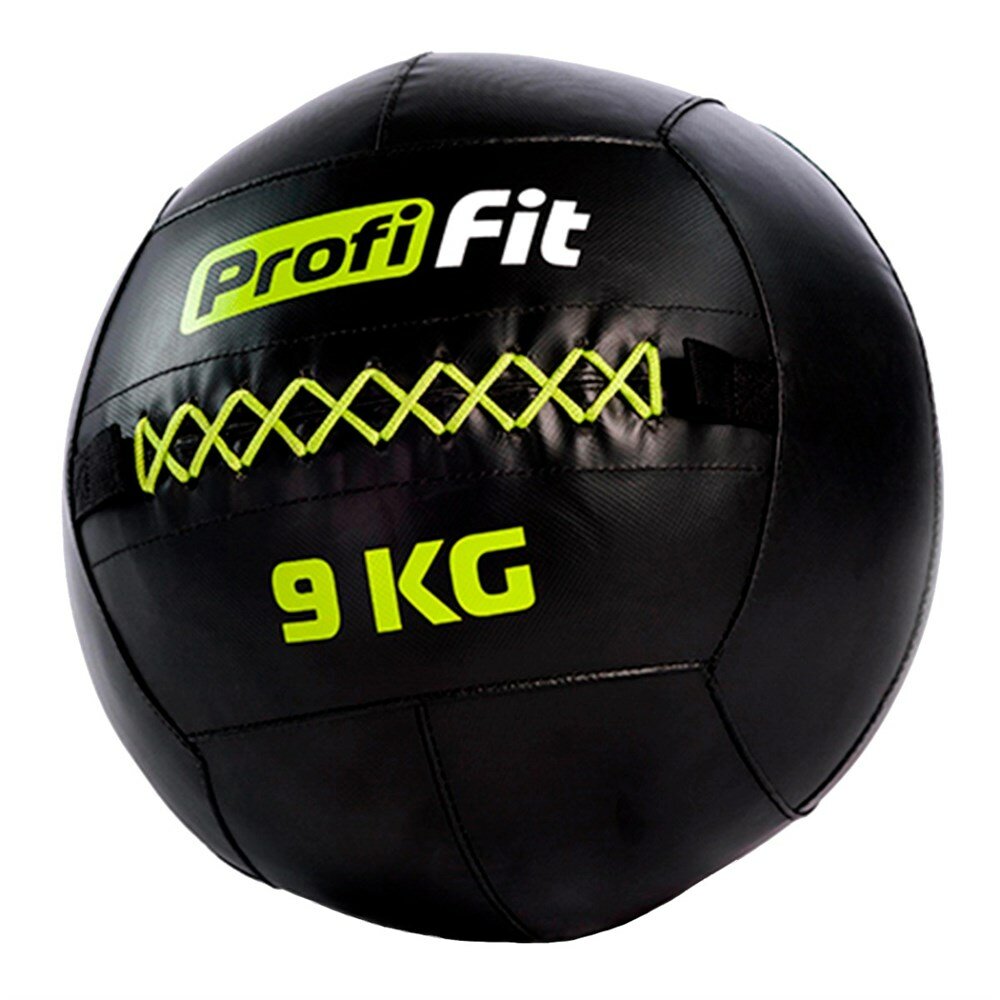 PROFI-FIT Медицинбол набивной (Wallball) PROFI-FIT 9 кг Черный