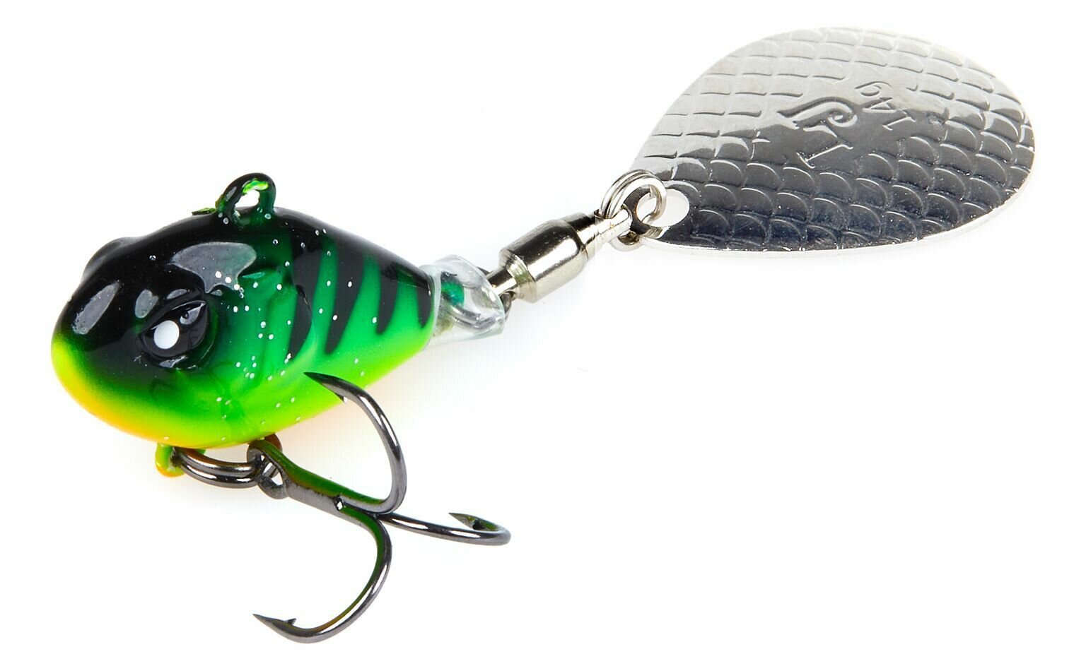 Блесна на щуку тейл-спиннер Lucky John BASARA TAIL SPIN 24.0г 013 в блистере набор приманок для ловли среднего окуня, судака и жереха , снасти рыболовные для зимней и летней рыбалки