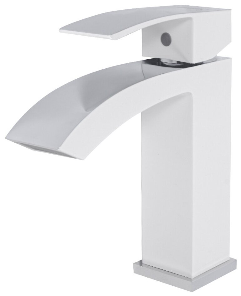 Cмеситель для раковины Hansberge CUBITO H1077W Белый хром