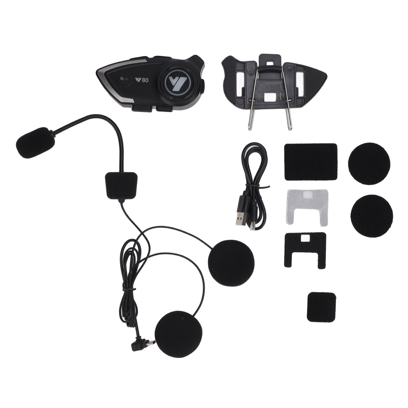 Мотоциклетная Bluetooth-гарнитура с интеркомом, многофункциональным эквалайзером, регулировкой басов и защитой от воды и пыли по стандарту IP67, подходит для шлема.