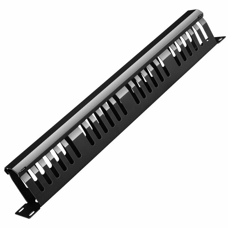 Liantuo Cable Management System, 24 Slots 48 Ports, Engineering-Grade Thickened Metal 19-Inch Cable Organizer, 1U Rack-Mounted Cabinet Finished Network Cable Sorter