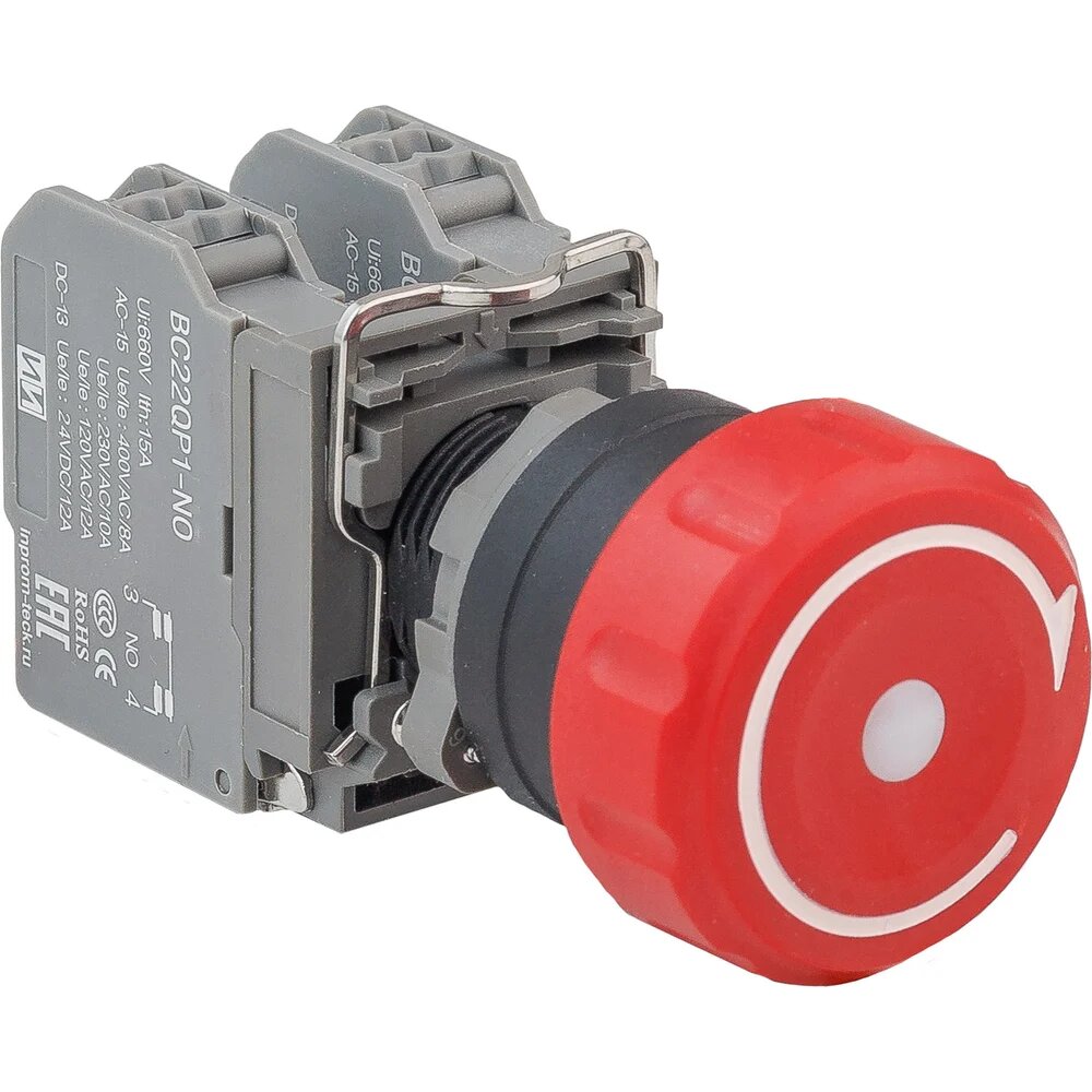 Инпром Инновации Кнопка аварийного стопа Грибок ES22A-P NO+NC красная e10001
