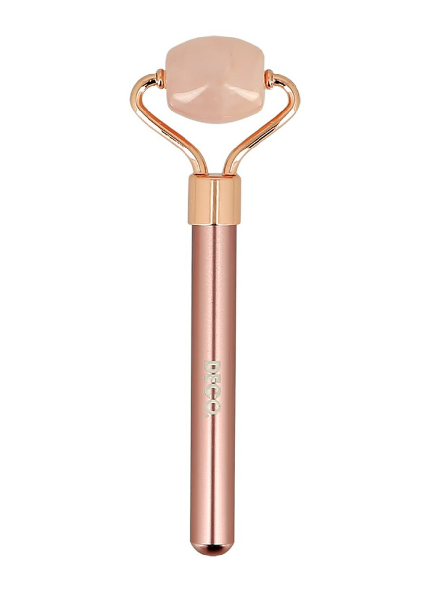 Роллер для лица DECO, кварцевый с металлической ручкой, 1 шт.